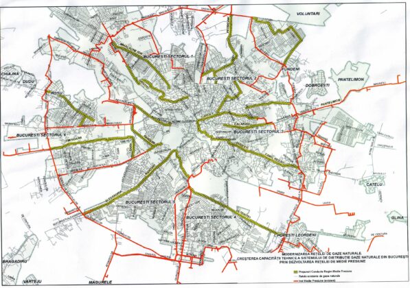 Harta străzilor care vor fi sparte în Bucureşti. 70 de km pe 16 mari ...