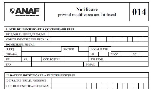 ANAF modifică modelul şi conţinutul formularului care trebuie completat pentru schimbarea anului ...
