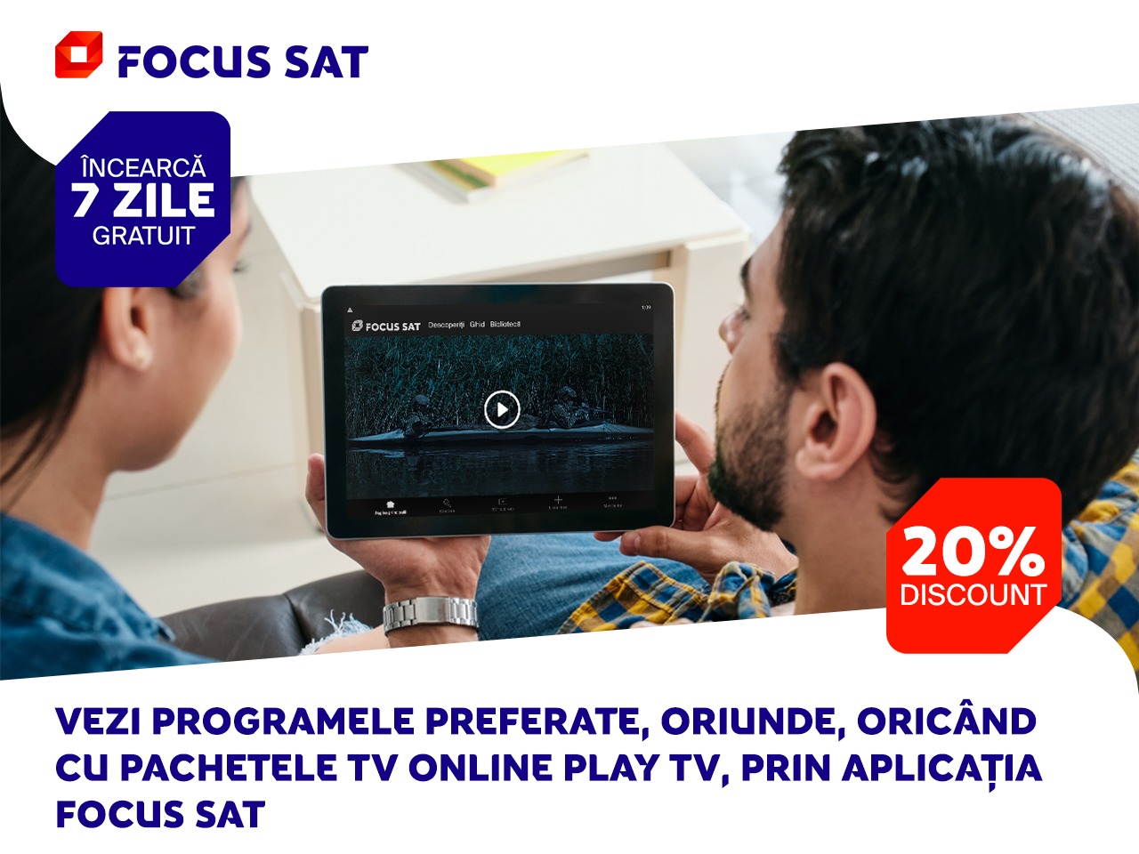 Testează 7 zile gratuit pachetele TV online Play TV de la Focus Sat (P ...