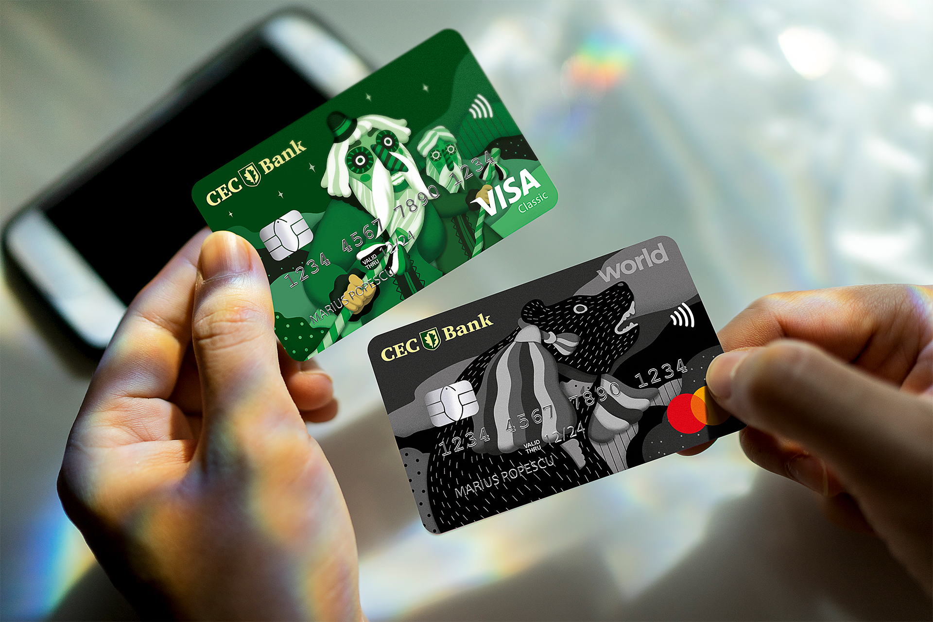 CEC Bank relansează portofoliul de carduri, cu un nou design. Călușarii ...