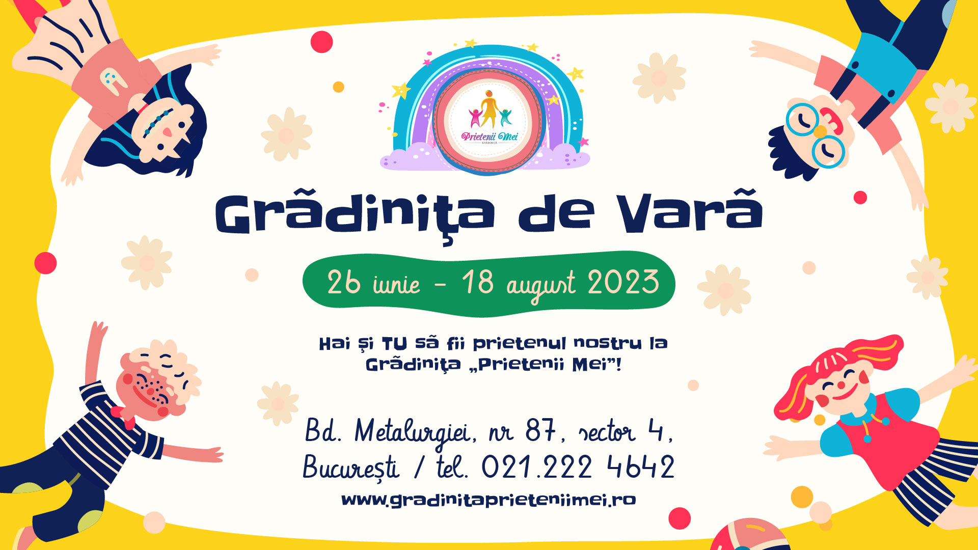 Au început înscrierile, la Grădinița cu program prelungit Prietenii Mei ...