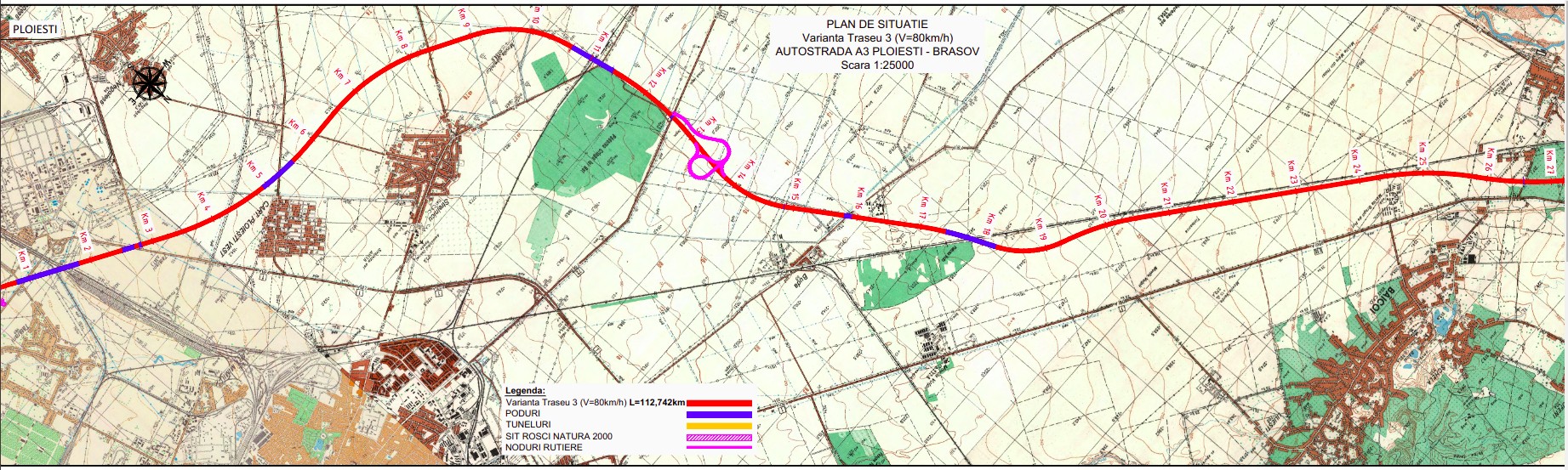 Autostrada Ploiești - Brașov: CNAIR a publicat varianta de traseu cu viteza de proiectare de 80 ...