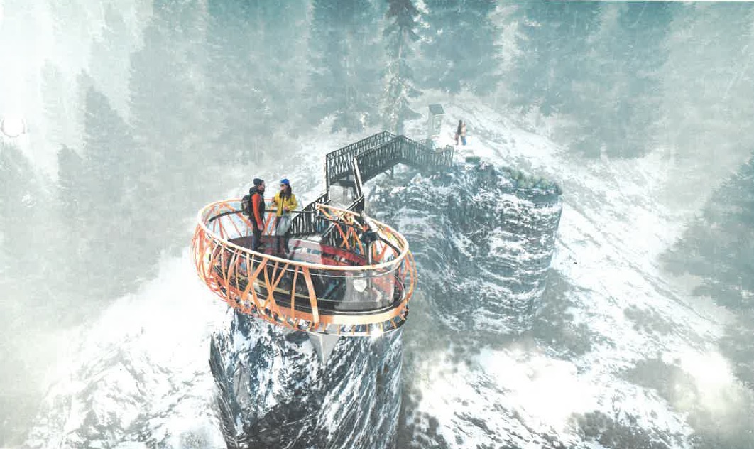 Platforma cu podea din sticlă securizată din Piatra Șoimului-Rarău ...