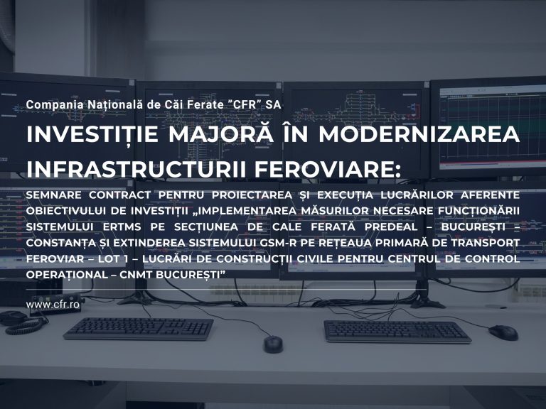 CFR SA a semnat contract de 75 milioane de lei pentru lucrări destinate ...