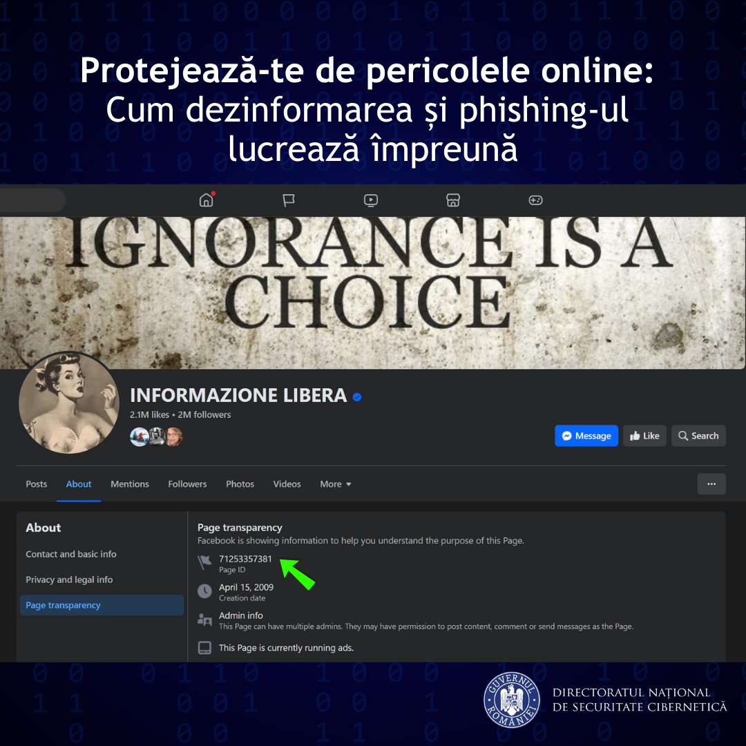 DNSC a identificat o tentativă de fraudă popularizată printr-o pagină da Facebook cu milioane de ...